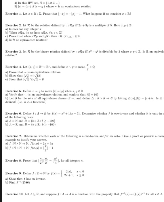 Solved 4) In this HW, set, N = { 1, 2, 3, ) 5) al rES~y | Chegg.com