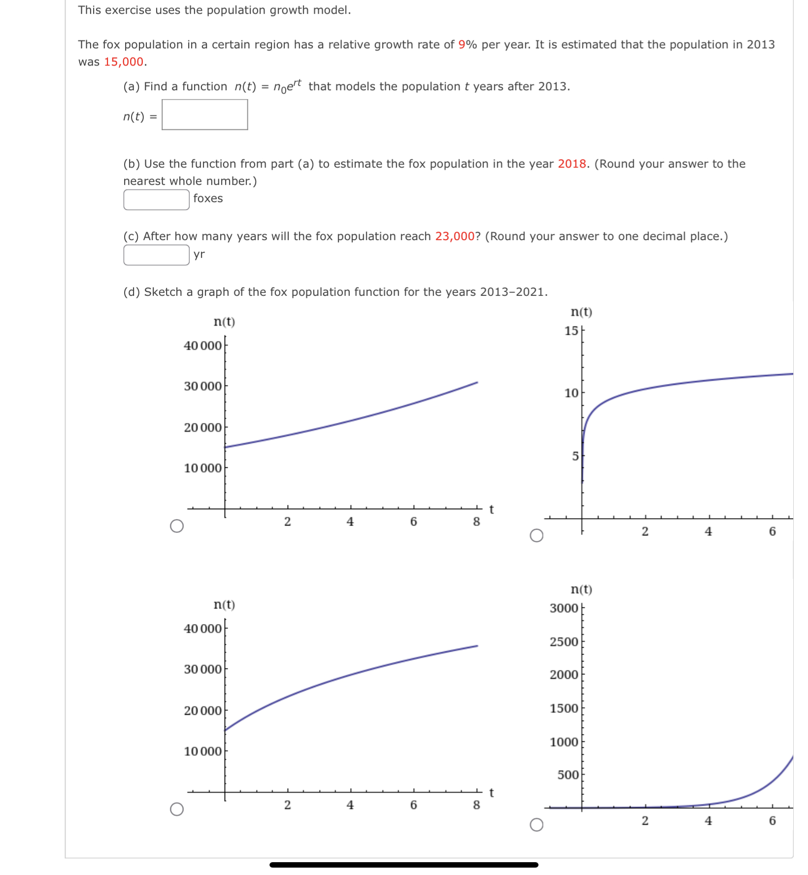 Solved Is Exercise Uses The Population Growth Model Fox 3462