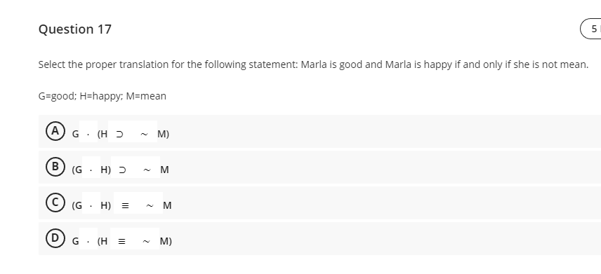 Solved Select the proper translation for the following | Chegg.com