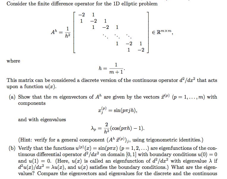 Consider The Finite Difference Operator For The 1d