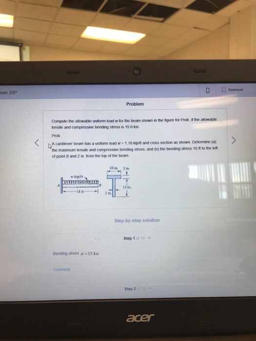 Solved 口Bookmark lem 20P Problem Compute the allowable | Chegg.com
