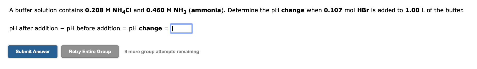 Solved A buffer solution contains 0.208 M NH4Cl and 0.460 M | Chegg.com