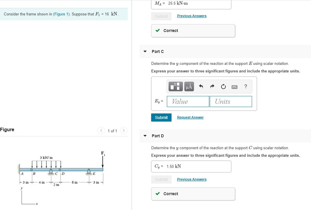 Solved MA 25.5 kN-m Consider the frame shown in (Figure 1). | Chegg.com