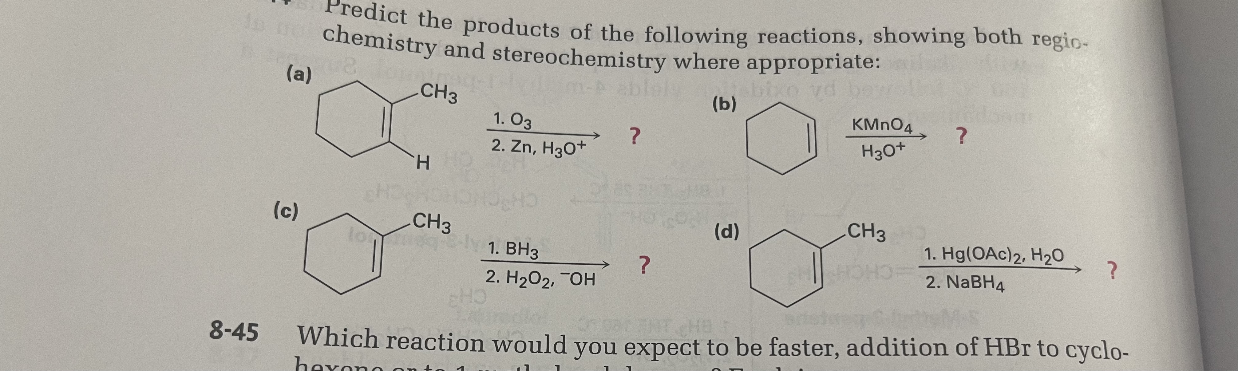 Solved Predict the products of the following reactions, | Chegg.com