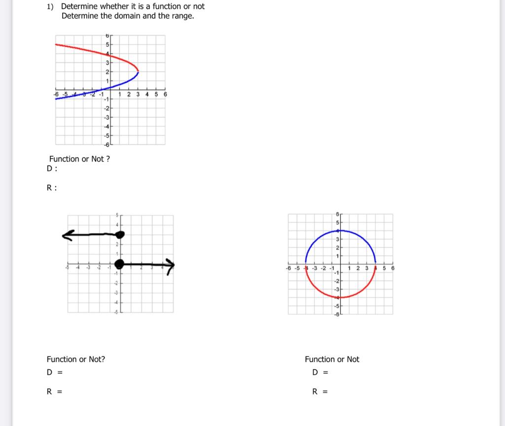Solved 1) Determine whether it is a function or not | Chegg.com