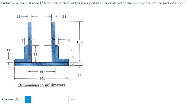 Solved Determine the distance Ē from the bottom of the base | Chegg.com