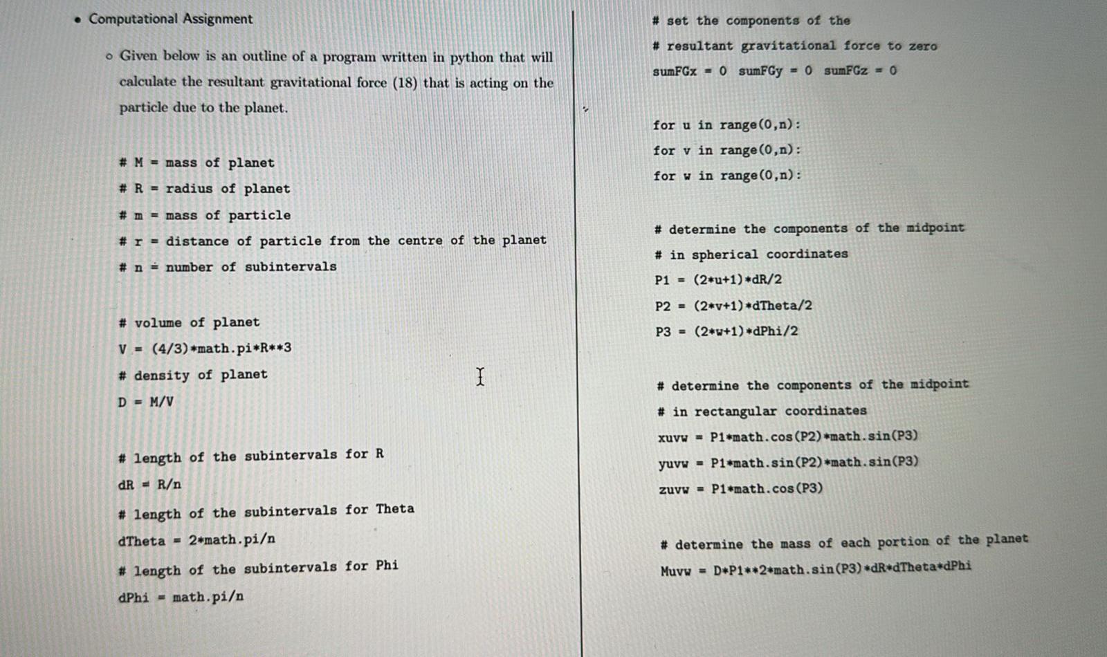 Solved Computational Assignment Given Below Is An Outline