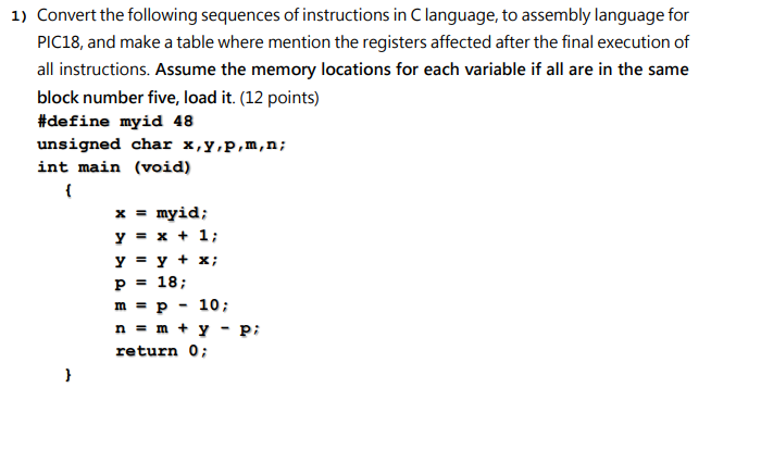 Solved 1) Convert the following sequences of instructions in | Chegg.com