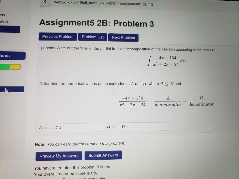 Solved webwork / 2019fall_math_2b_44230 / assignments 2b / 3 | Chegg.com