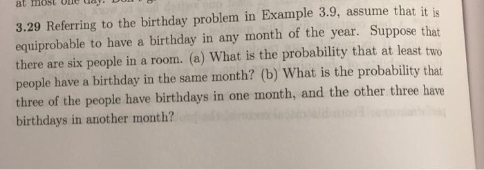 Solved at most 3.29 Referring to the birthday problem in | Chegg.com