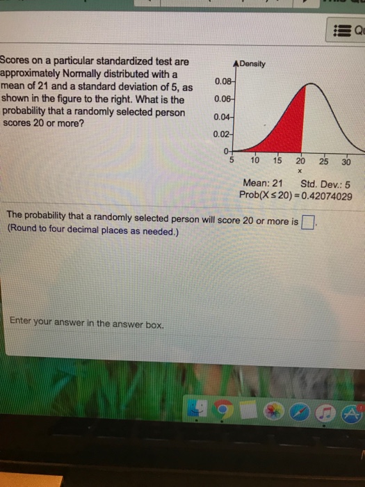 Solved Scores on a particular standardized test are | Chegg.com