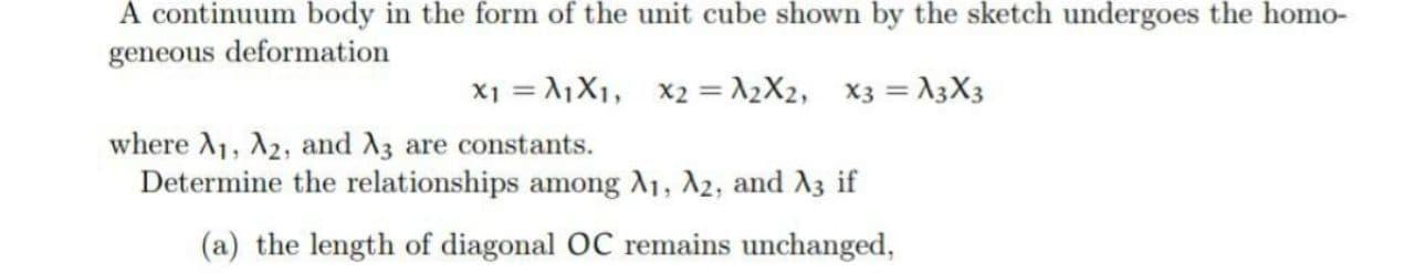 Solved A continuum body in the form of the unit cube shown | Chegg.com