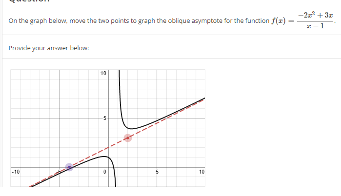 Solved On the graph below, move the two points to graph the | Chegg.com Solved On the graph below, move the two points to graph the | Chegg.com