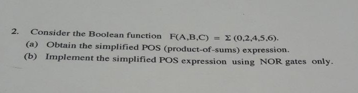 Solved Consider the Boolean function (a) Obtain the | Chegg.com