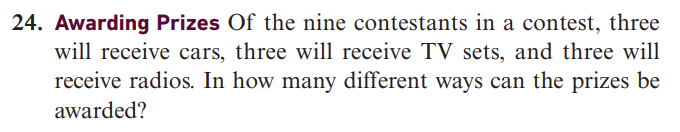 Solved 24. Awarding Prizes Of the nine contestants in a | Chegg.com