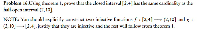 Solved Problem 16.Using theorem 1, prove that the closed | Chegg.com