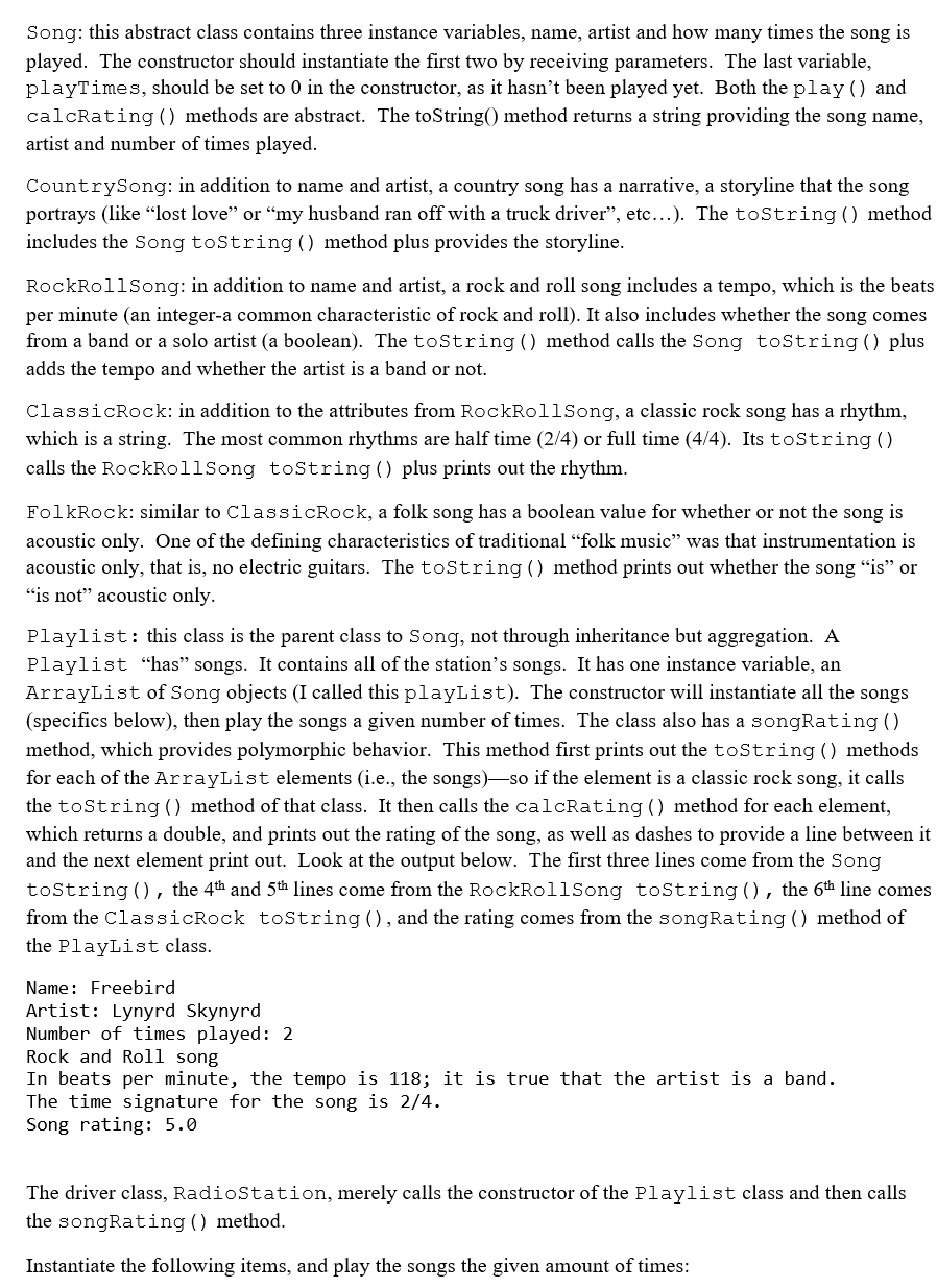 Solved JAVA Object-Oriented Programming - Includes using | Chegg.com