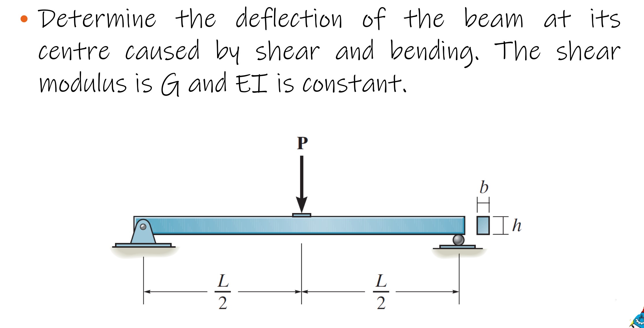 Solved Determine the deflection of the beam at its centre | Chegg.com
