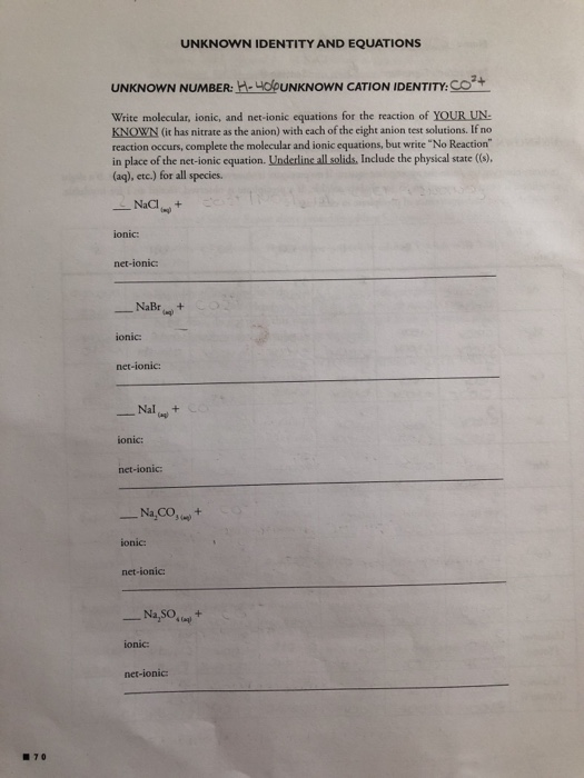 Solved UNKNOWN IDENTITY AND EQUATIONS UNKNOWN NUMBER: | Chegg.com