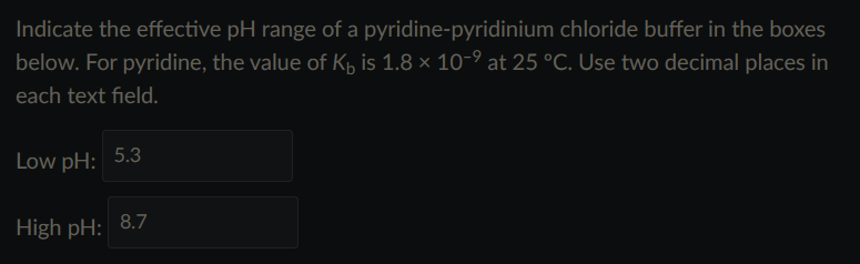 Solved Indicate the effective pH range of a | Chegg.com