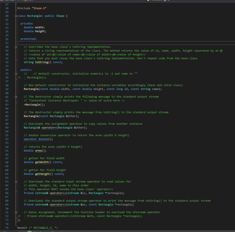 This is Rectangle.h and I want to build | Chegg.com