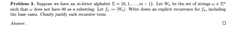 Solved Problem 3. Suppose we have an m-letter alphabet S = | Chegg.com