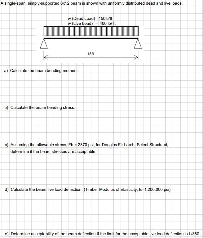 Solved a) Calculate the beam bending moment. b) Calculate | Chegg.com