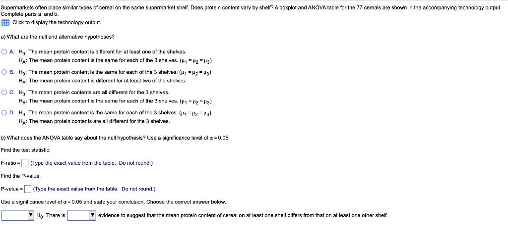 Solved F-ratio P-value Analysis of Variance Sum of Source DF | Chegg.com