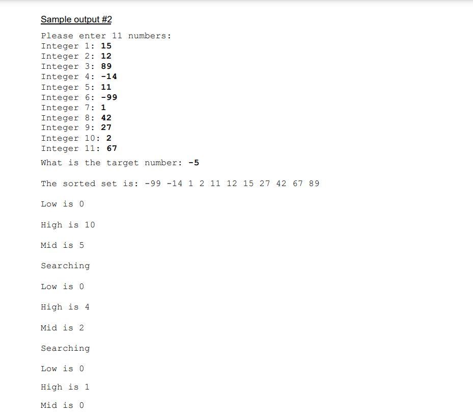 Solved Lab9B: Binary Bubbles. Binary search is a very fast | Chegg.com