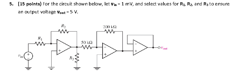 Solved ** ﻿For the circuit shown below, let vin = 1 mV, ﻿and | Chegg.com