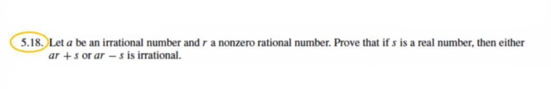 Solved 5.18. Let a be an irrational number and r a nonzero | Chegg.com