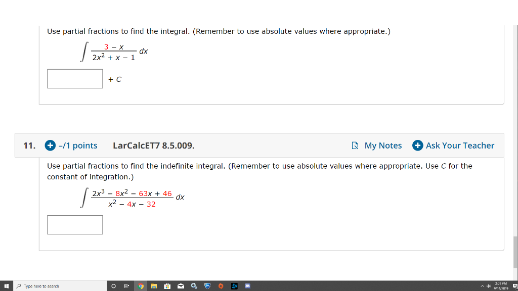 Solved Use Partial Fractions To Find The Integral Remember Chegg