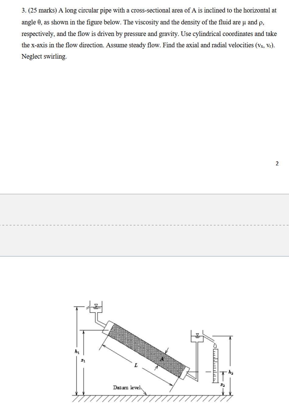 Solved 3. ( 25 ﻿marks) ﻿A long circular pipe with a | Chegg.com