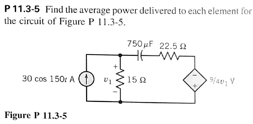 Solved P 11.3-5 Find the average power delivered to each | Chegg.com