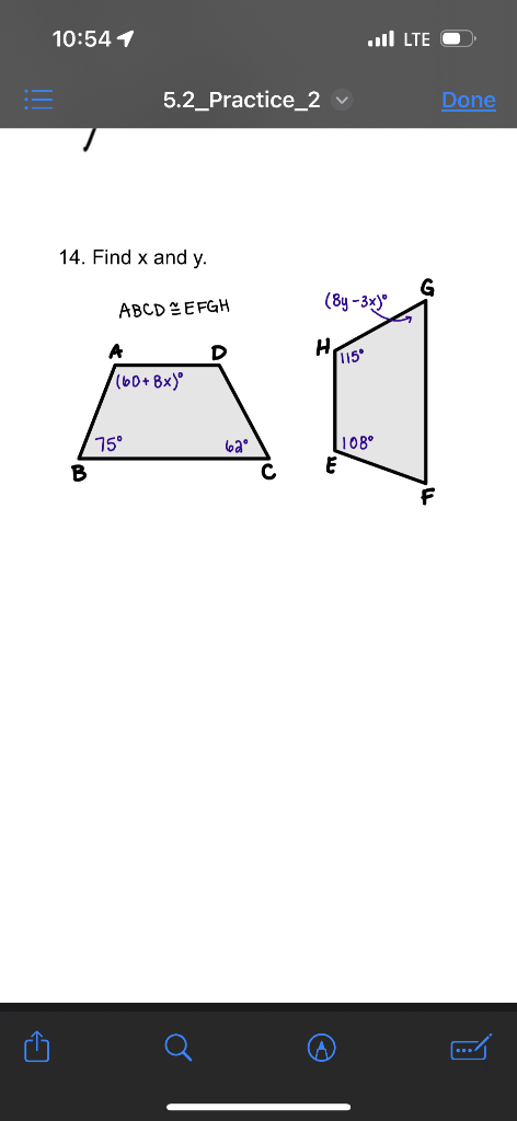 Solved 14. Find x and y. | Chegg.com