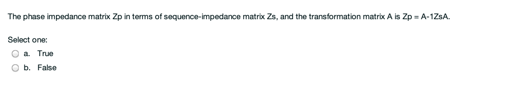 Solved The phase impedance matrix Zp in terms of | Chegg.com