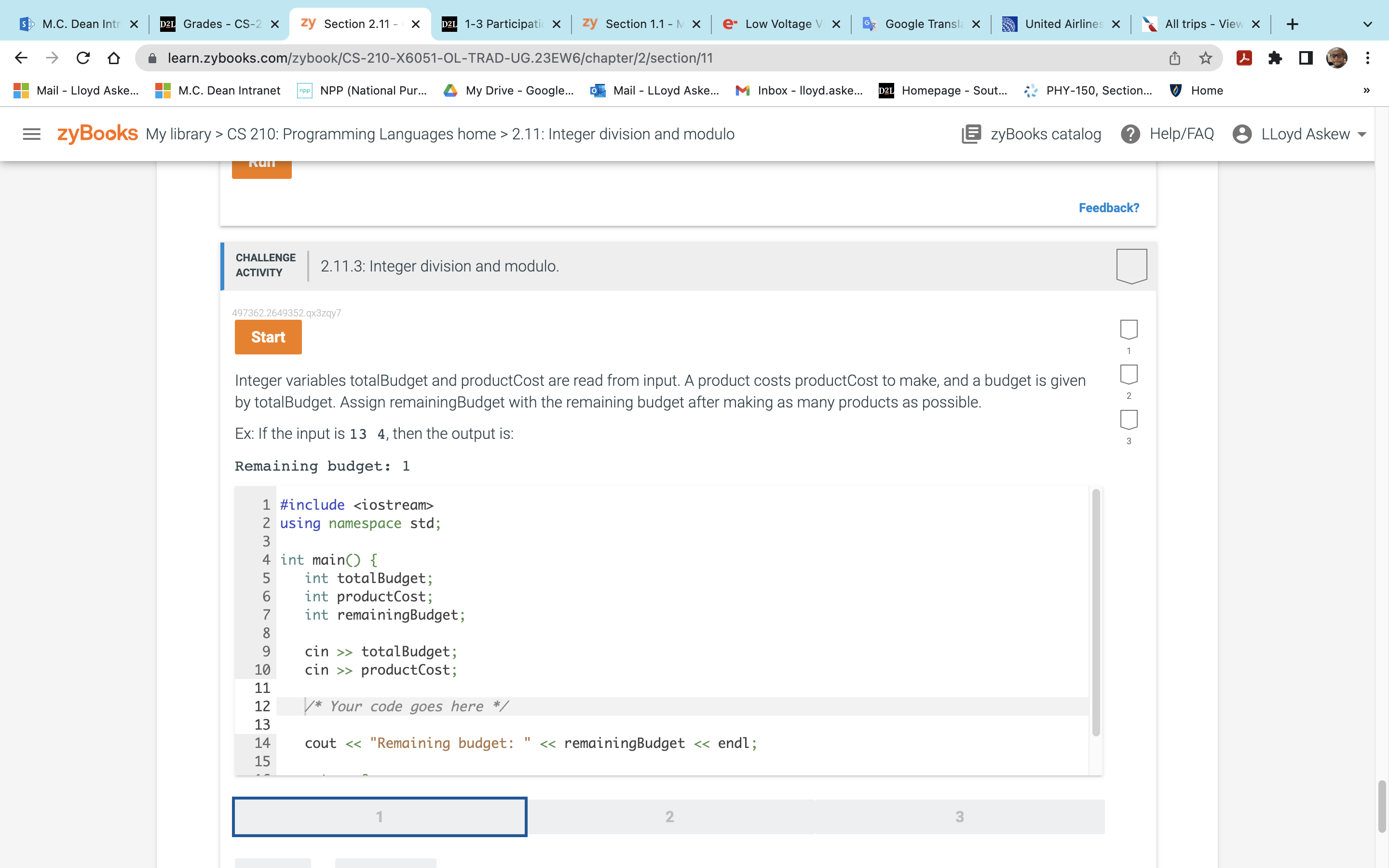 Solved Activity 2113 Integer Division And Modulo 49736ว 6643