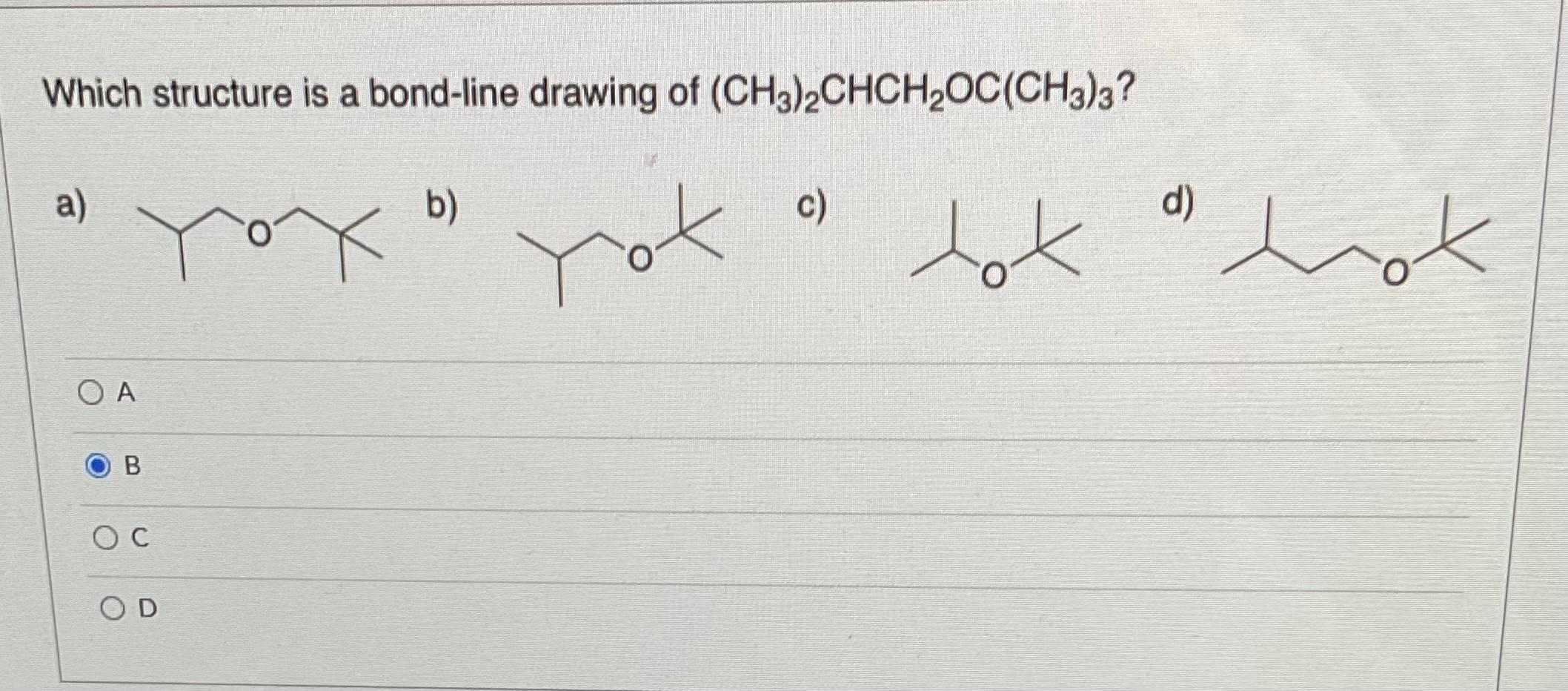 Solved Which structure is a bond-line drawing of | Chegg.com