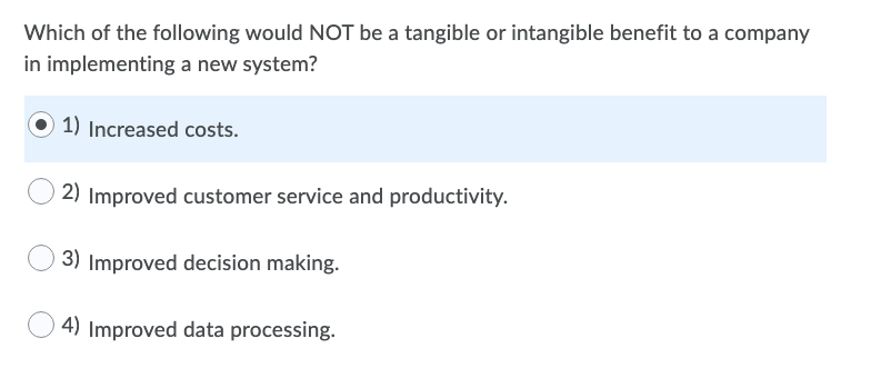 Solved Which of the following would NOT be a tangible or | Chegg.com