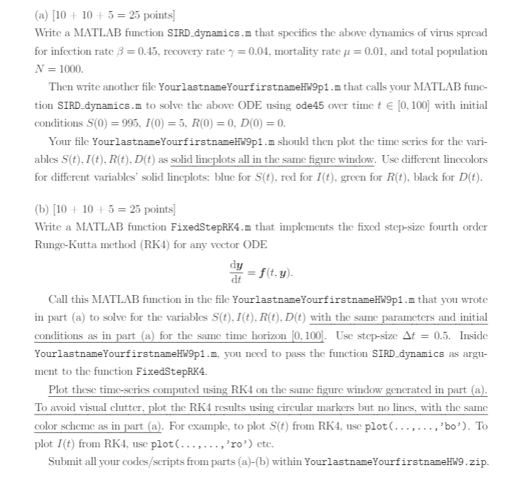 Solved Model of Virus Spread (25+25=50 points ) A well-known | Chegg.com
