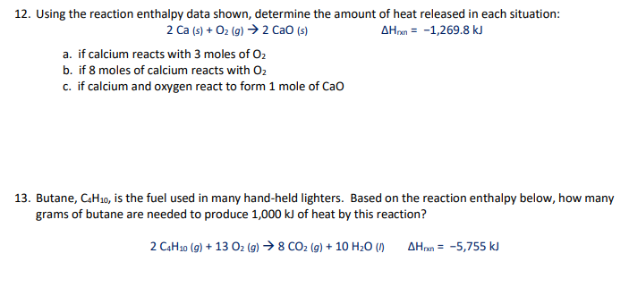 Solved Using The Reaction Enthalpy Data Shown, Determine, 58% OFF