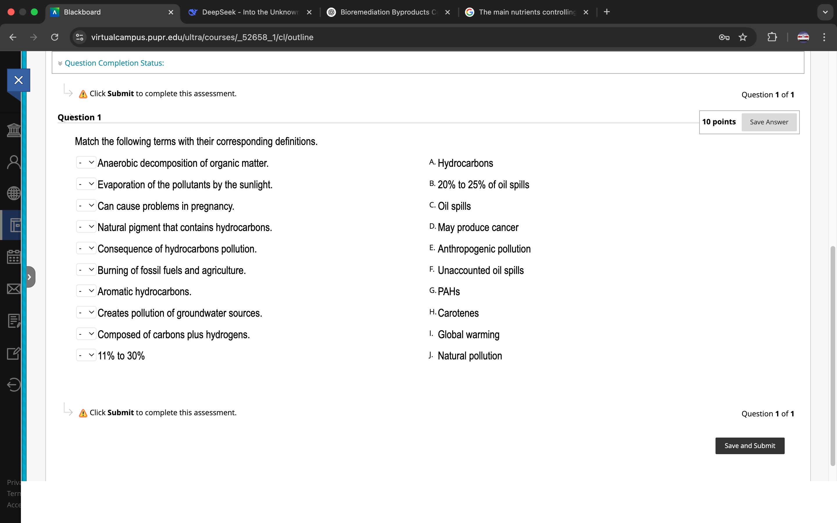 Solved Question 1Match the following terms with their | Chegg.com