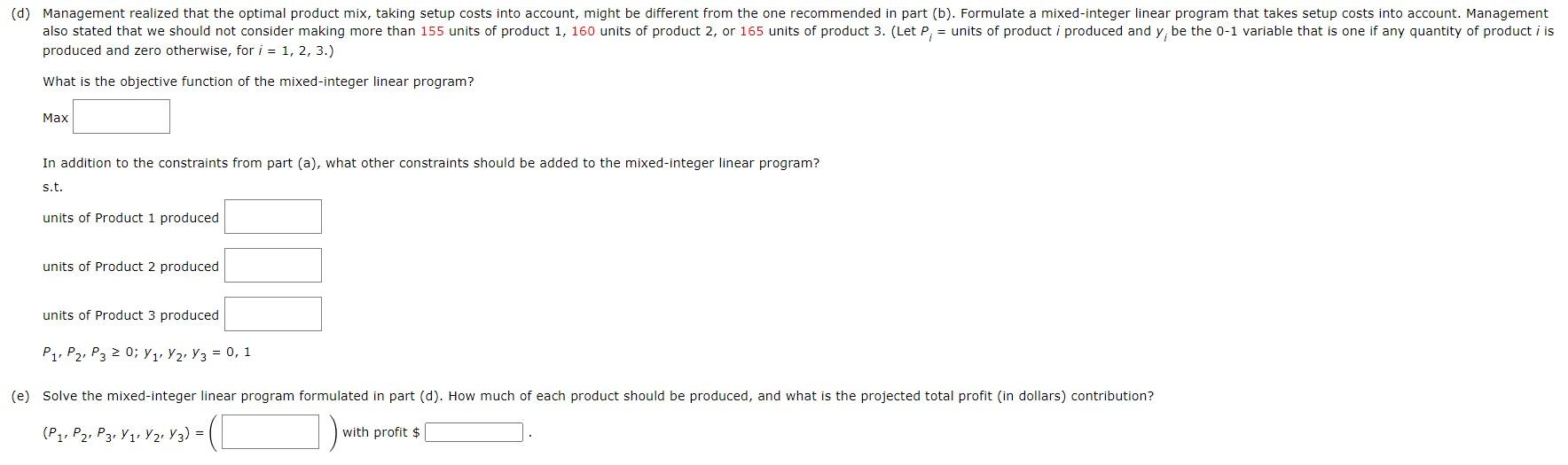 (a) Formulate a linear programming model for | Chegg.com