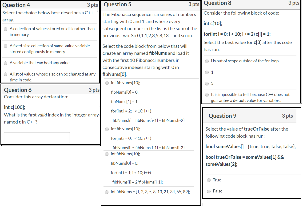 Solved Question 4 3 pts Select the choice below best | Chegg.com