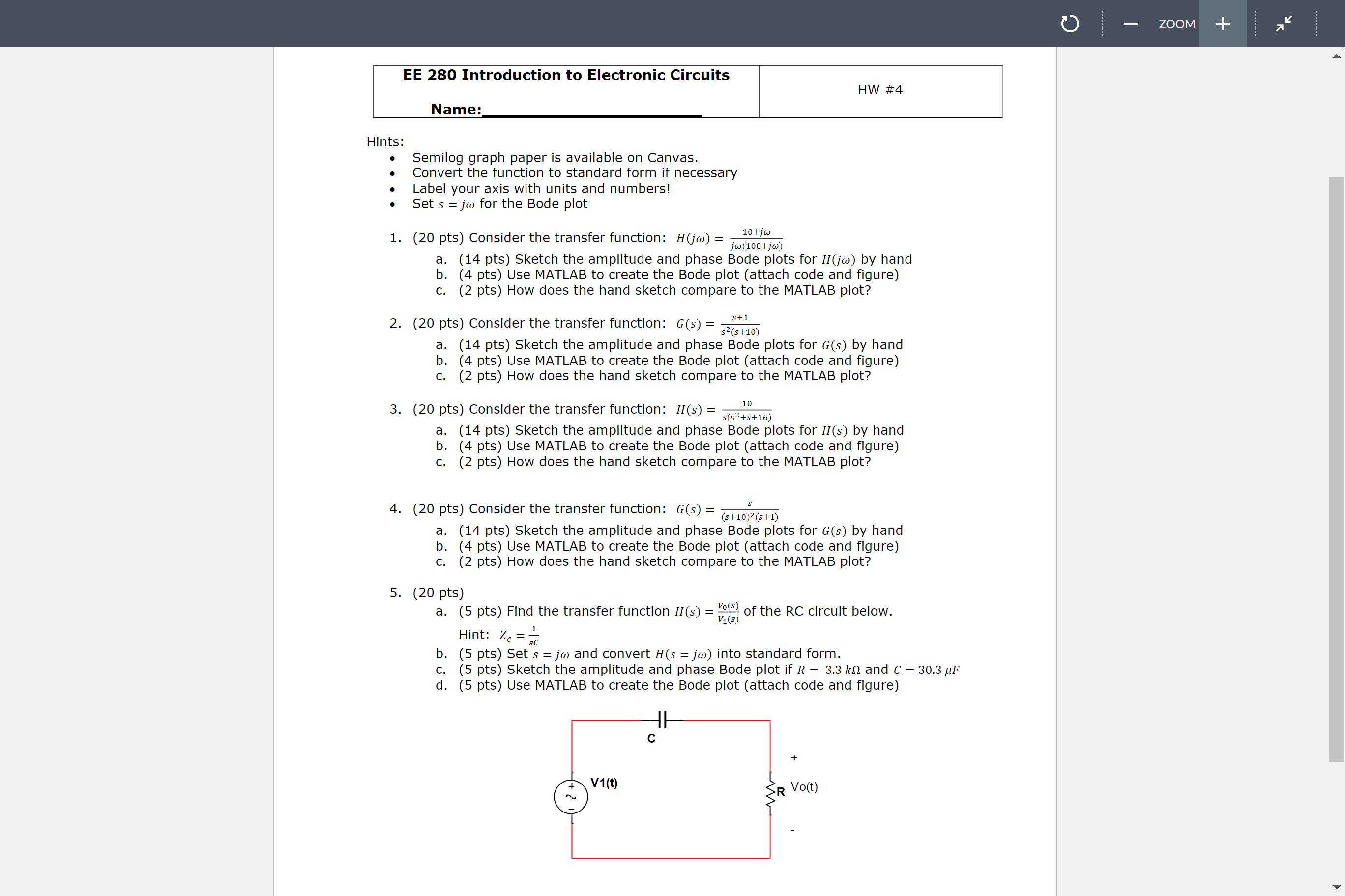 Solved Hints: - Semilog graph paper is available on Canvas. | Chegg.com