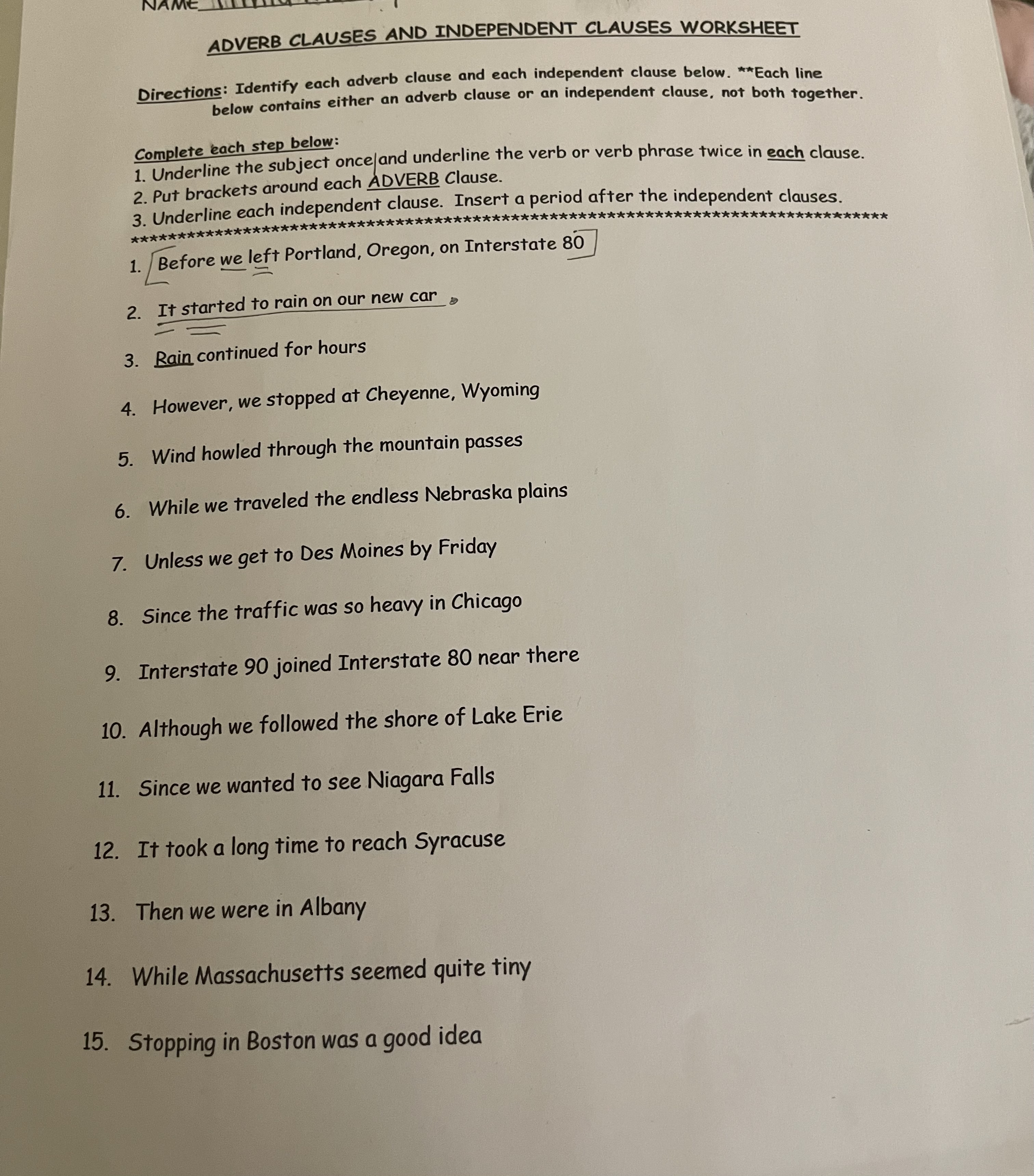 1underline The Subject Once And Underline The Verb 