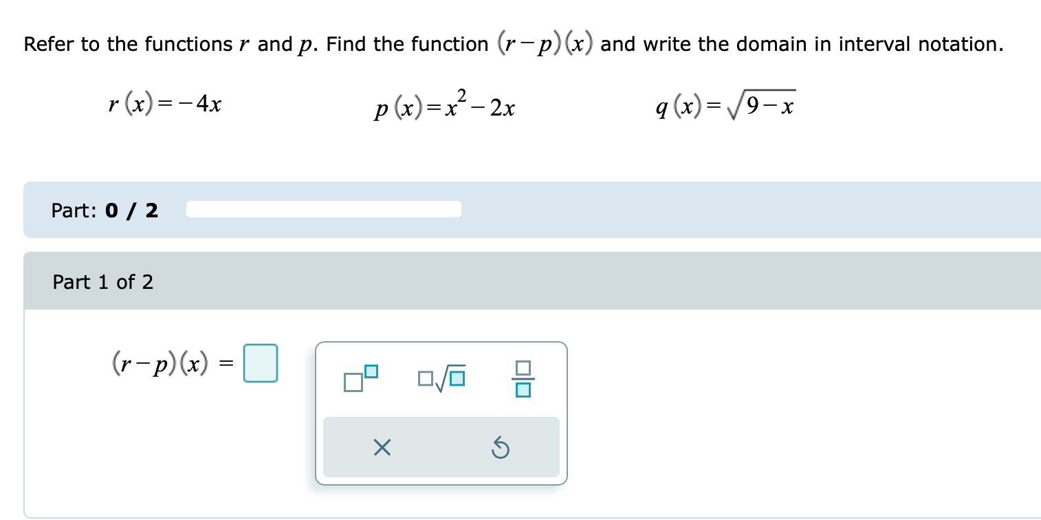 Solved Refer to the functions r and p. Find the function | Chegg.com
