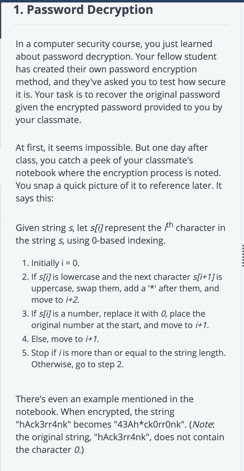 Solved Note: • The original string always contains digits | Chegg.com