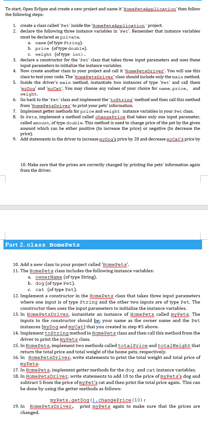 Solved To start, Open Eclipse and create a new project and | Chegg.com