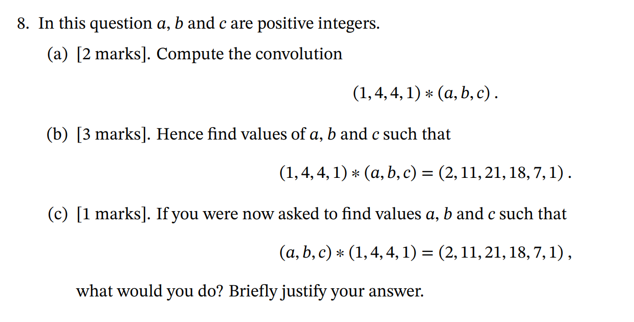 Solved In this question a,b and c are positive integers. (a) | Chegg.com